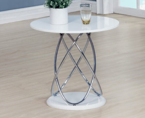 Eclipse White High Gloss Lamp Table - InterDesign Boutique - Tables