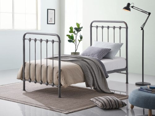 Havana Metal Speckled Black and Silver Single Bed Frame – InterDesign ...