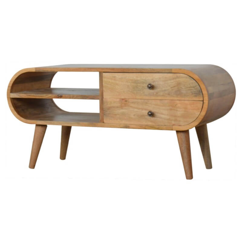 Rounded Edges TV Unit with 2 Drawers - InterDesign Boutique