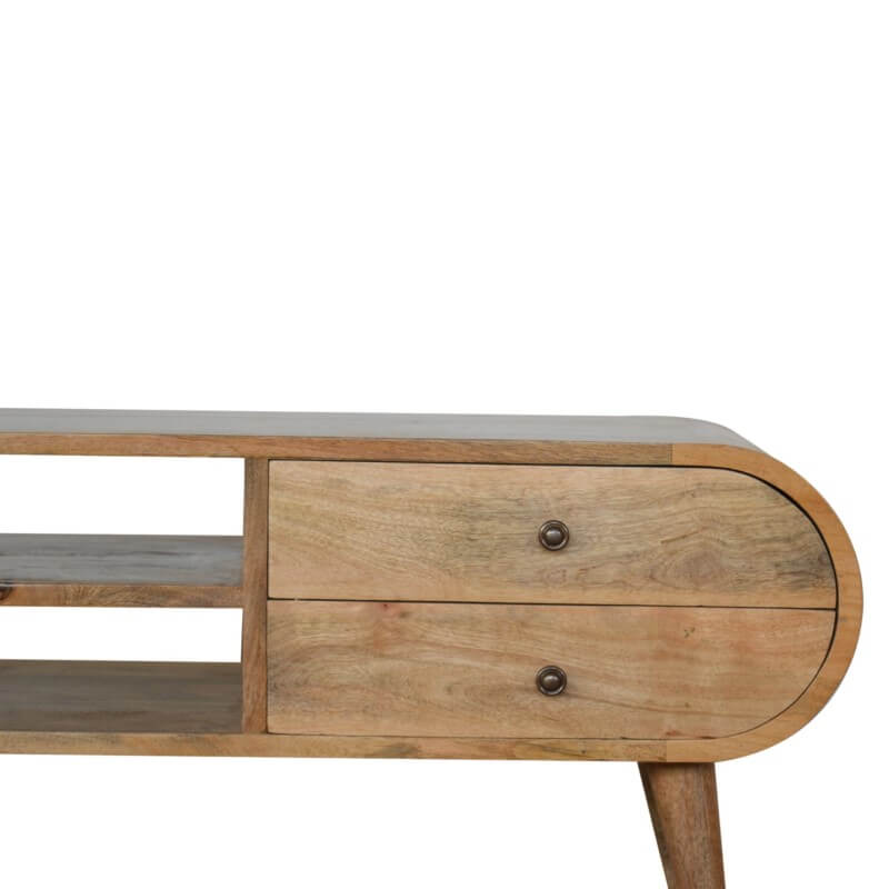 Rounded Edges TV Unit with 2 Drawers - InterDesign Boutique